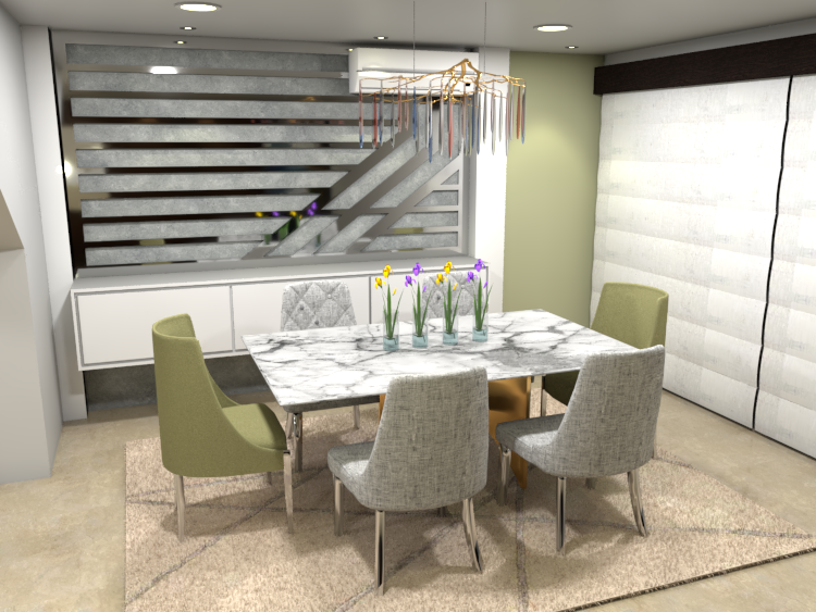 Comedor verde y blanco Mcr Ecuador : MCR Arquitectura Y Diseño | Construex