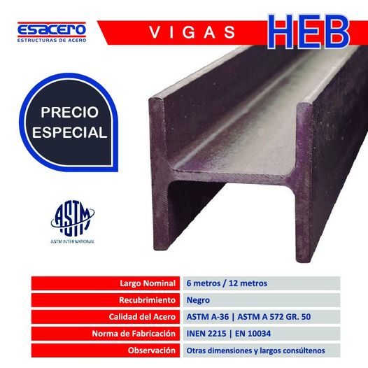 Vigas HEB : Esacero S.A. | Construex